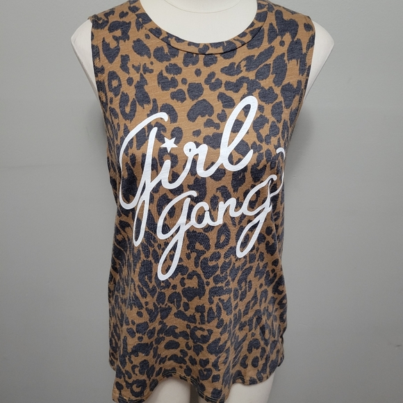 zutter | Tops | Zutter Leopard Print Girl Gang Tank Size Small | Poshmark